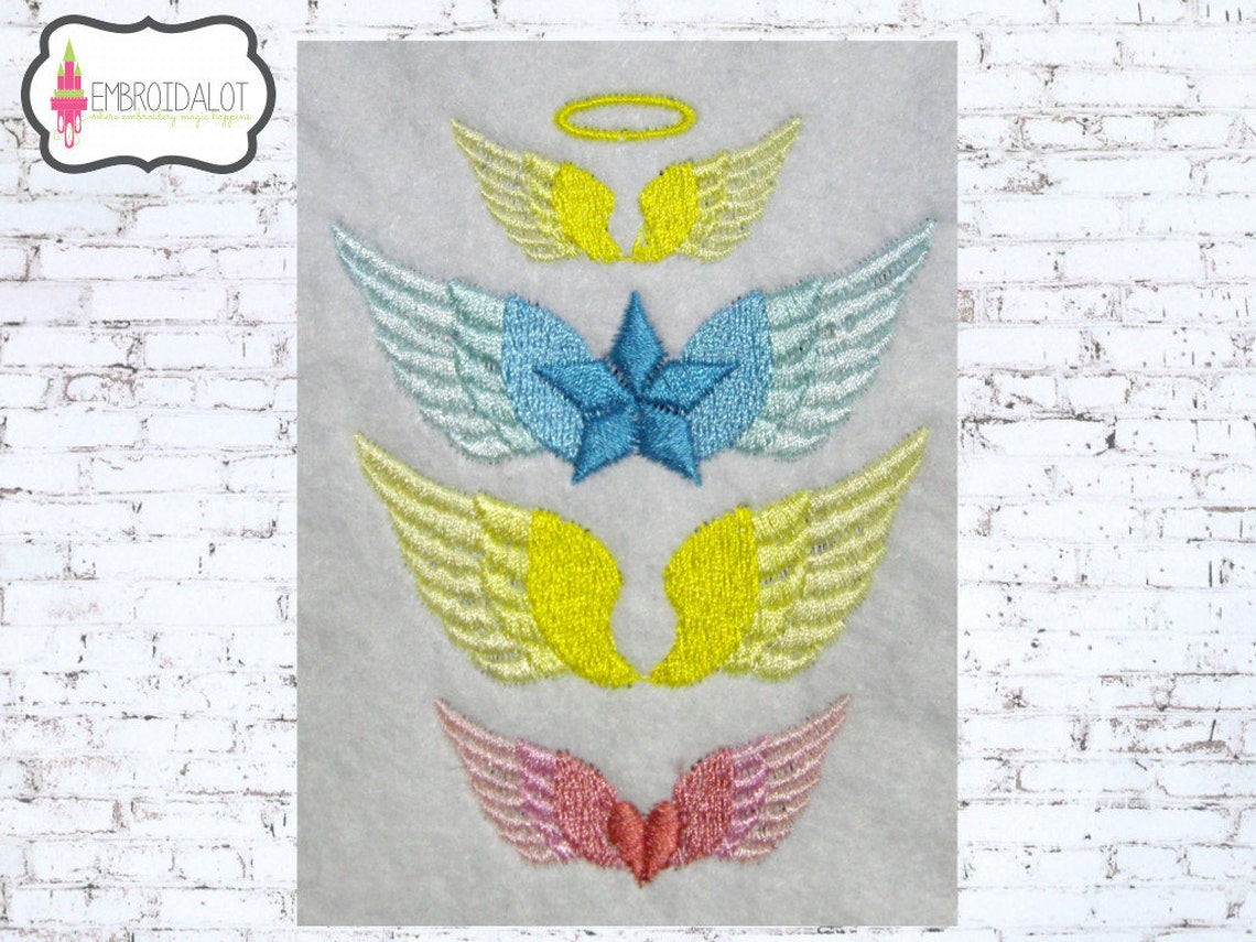 Angel Wing Machine Embroidery Design Set. 3 Mini Sizes! Angel ...