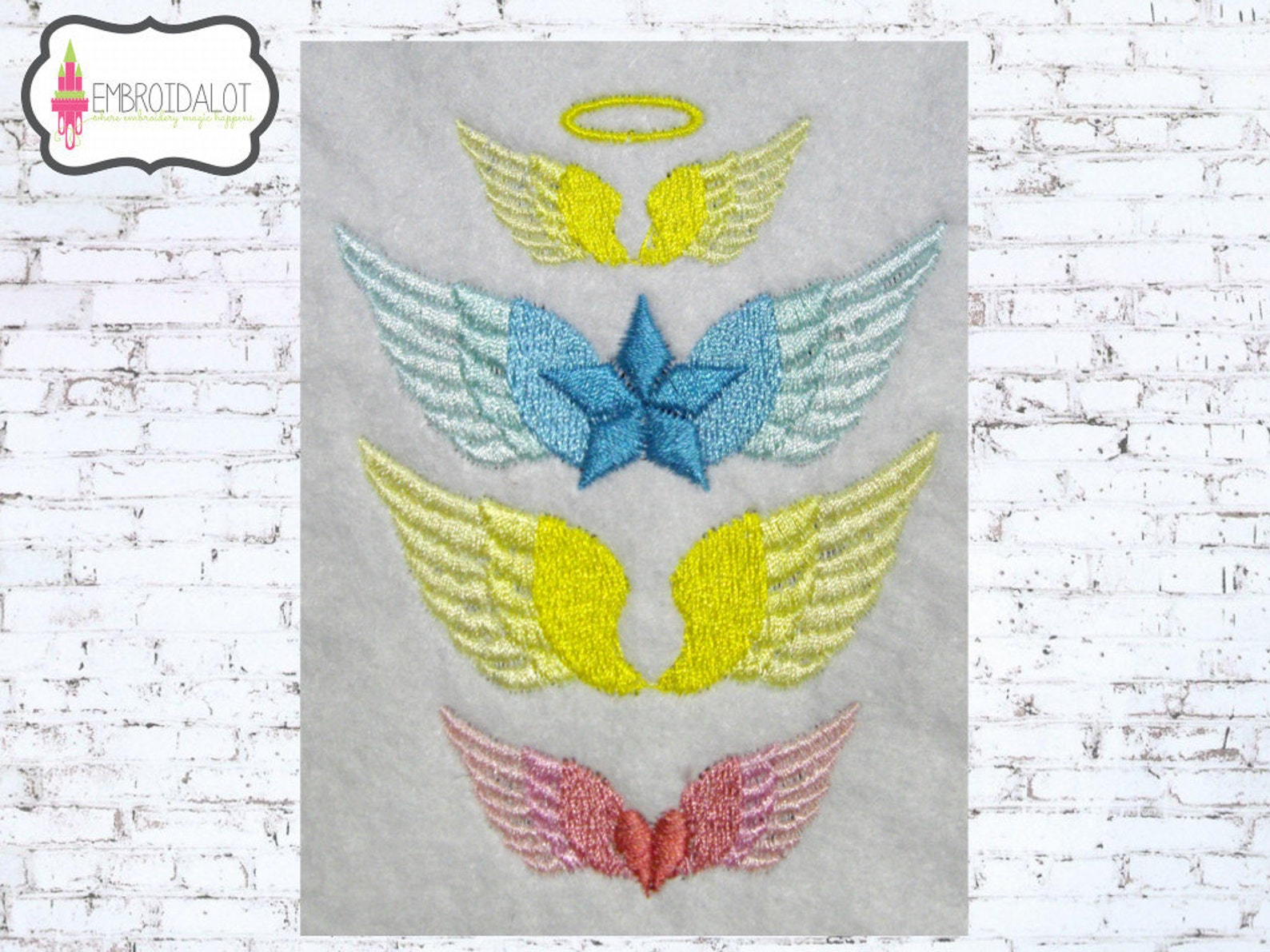 Angel Wing Machine Embroidery Design Set. 3 Mini Sizes! Angel ...