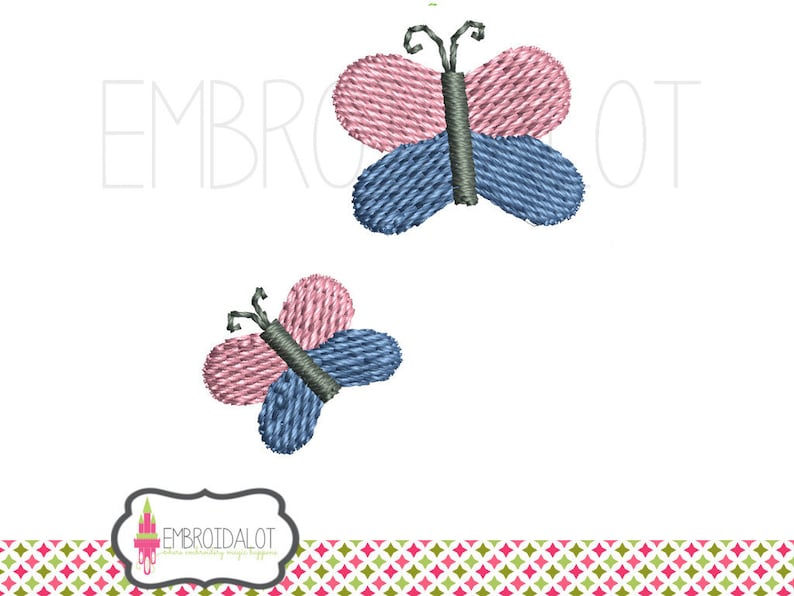 Mini Butterfly Embroidery Design. Cute Two Little Mini - Etsy