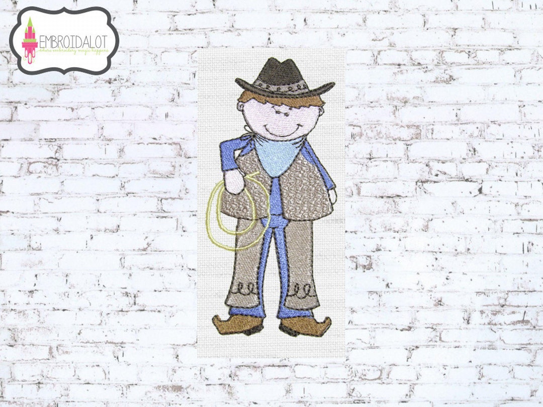 Cowboy Machine Embroidery Design. Cowboy Embroidery Design With Lasso ...