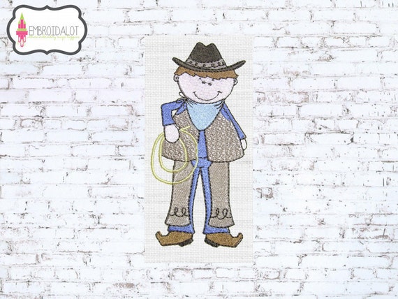 Cowboy machine embroidery design. Cowboy embroidery design | Etsy