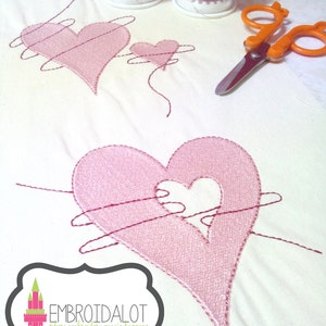 Heart Embroidery Design Set, 5 Simple Machine Embroidery Hearts All ...