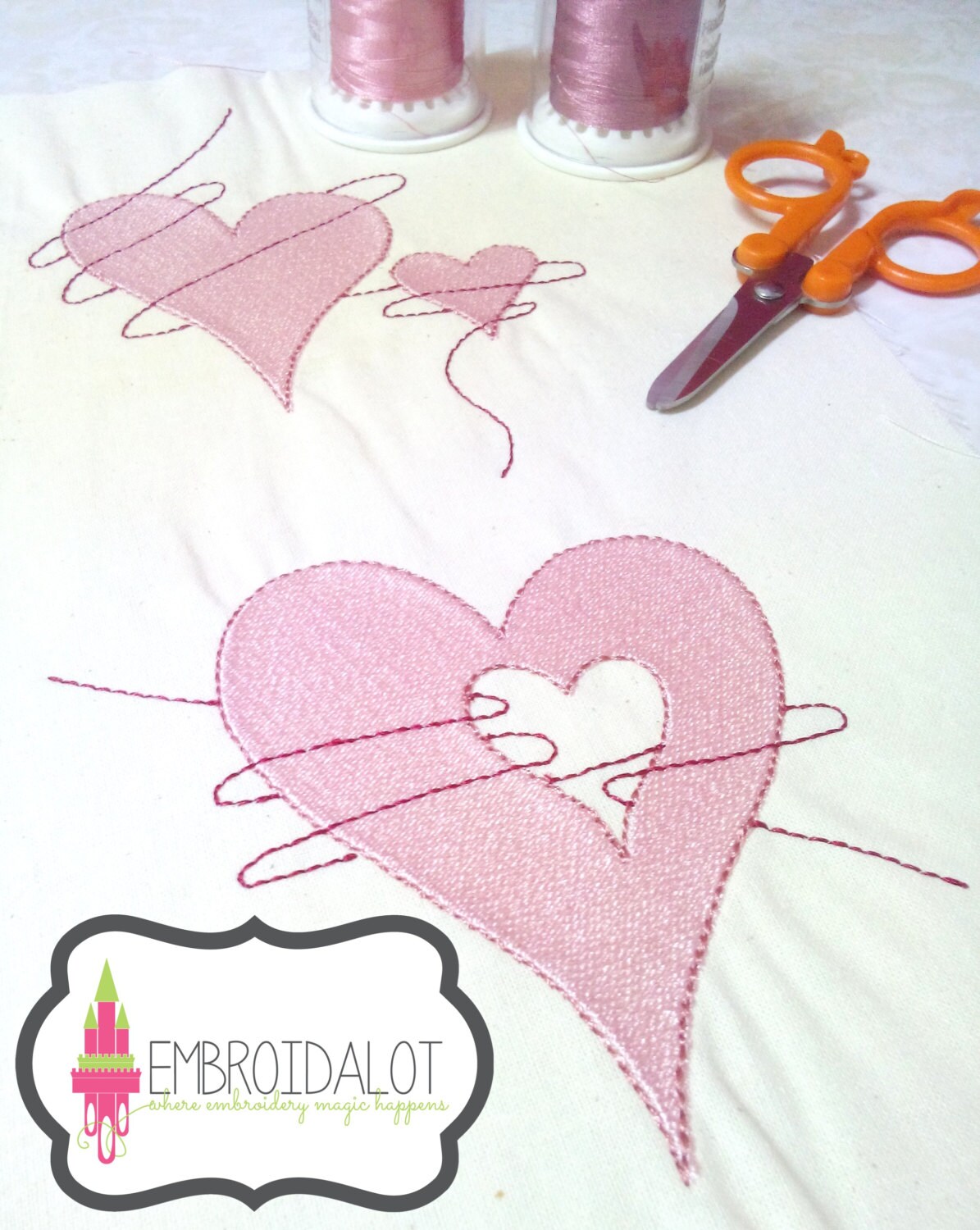 Heart Embroidery Design Set 5 Simple Machine Embroidery | Etsy