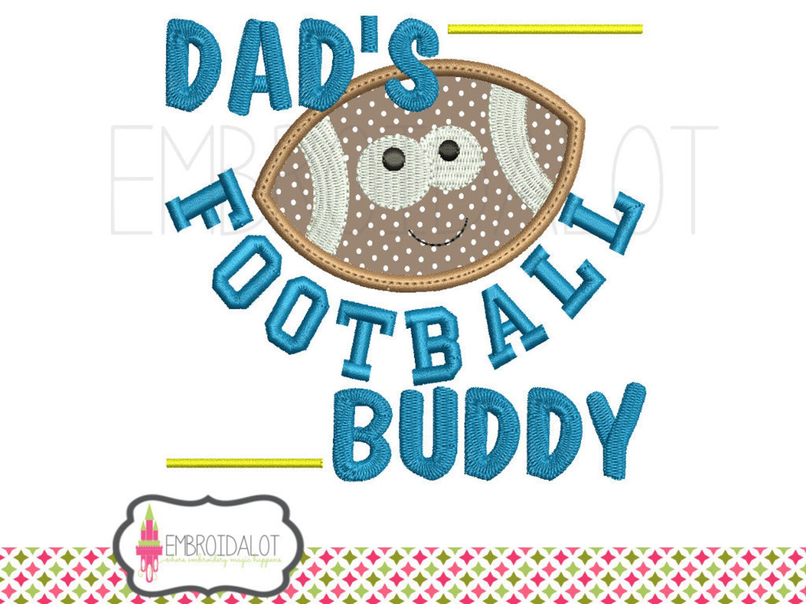 Football Applique Design. Cute Football Embroidery Design, 3 Sizes. Fun ...