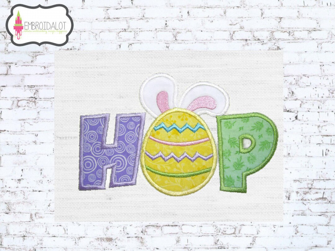 Easter Applique Embroidery Design. HOP Applique Embroidery Design. Cute ...