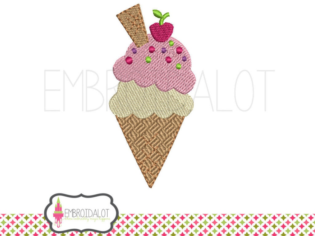 Ice Cream Machine Embroidery Design. Ice Cream Embroidery Design. Great ...