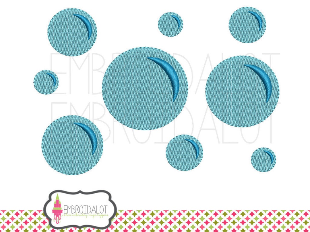 Bubble Embroidery Design. One Bubble in 6 Sizes. Cute Bubble Embroidery ...