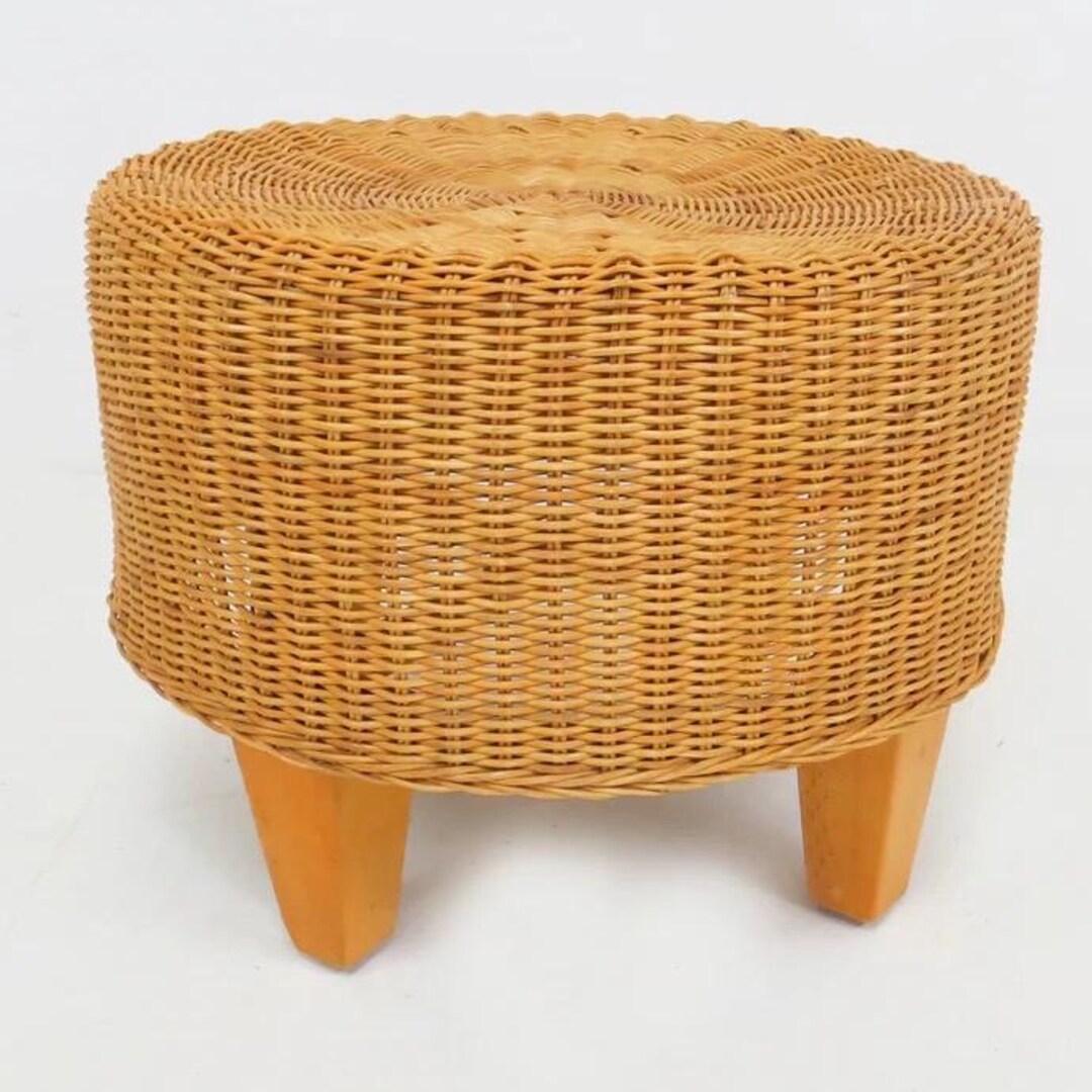 Vintage Ikea - Round Wicker Rattan Stool - 90s - Etsy