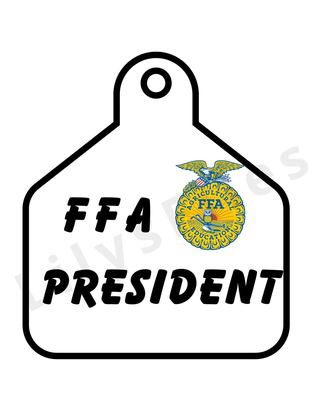 FFA President Cattle Tag PNG File - Etsy