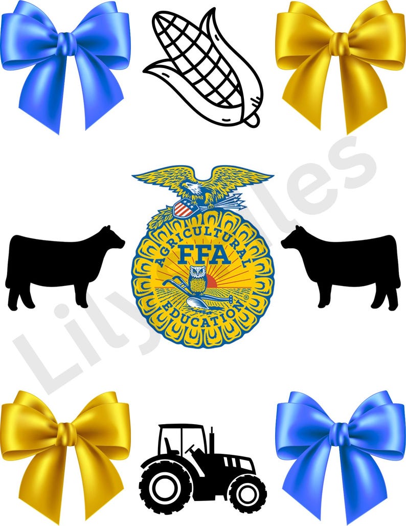 FFA Bows, Corn and Tractor PNG File - Etsy
