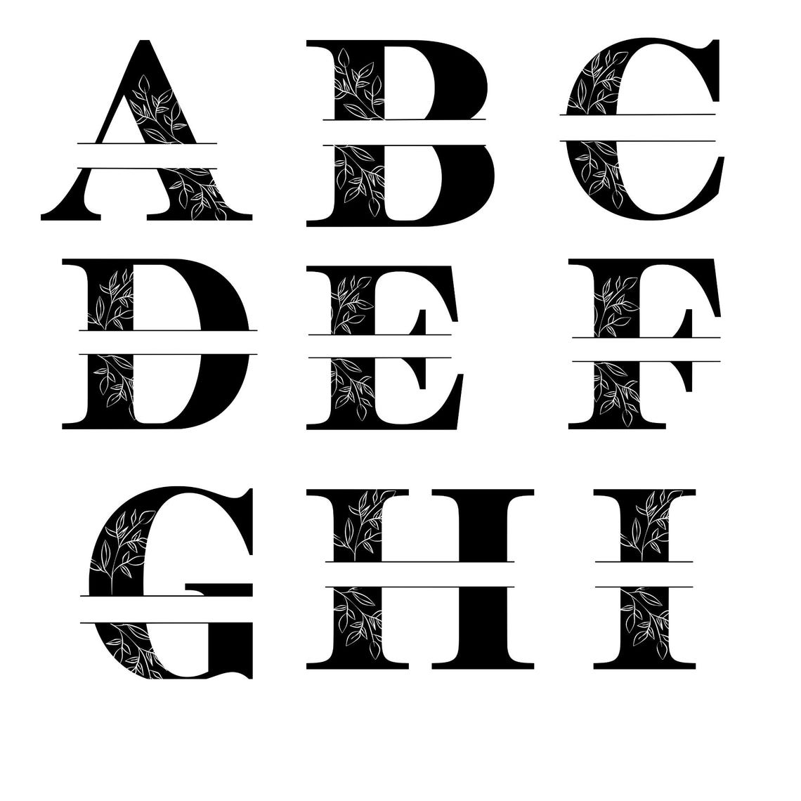 Split Monogram SVG | Custom Letter SVG | Cricut & Silhouette Cut File ...