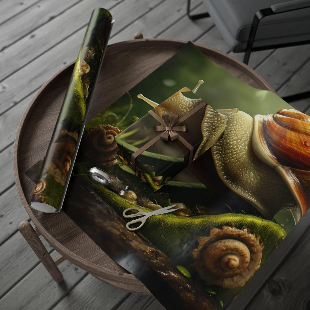 Snail Journey Wrapping Paper - Eco-friendly Gift Wrap for Birthdays ...