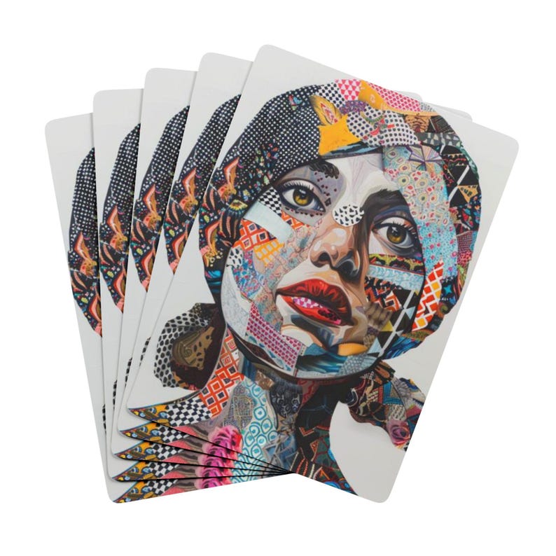 Patterned Portraits Playing Cards - Artistic Portrait Deck, Decorative ...