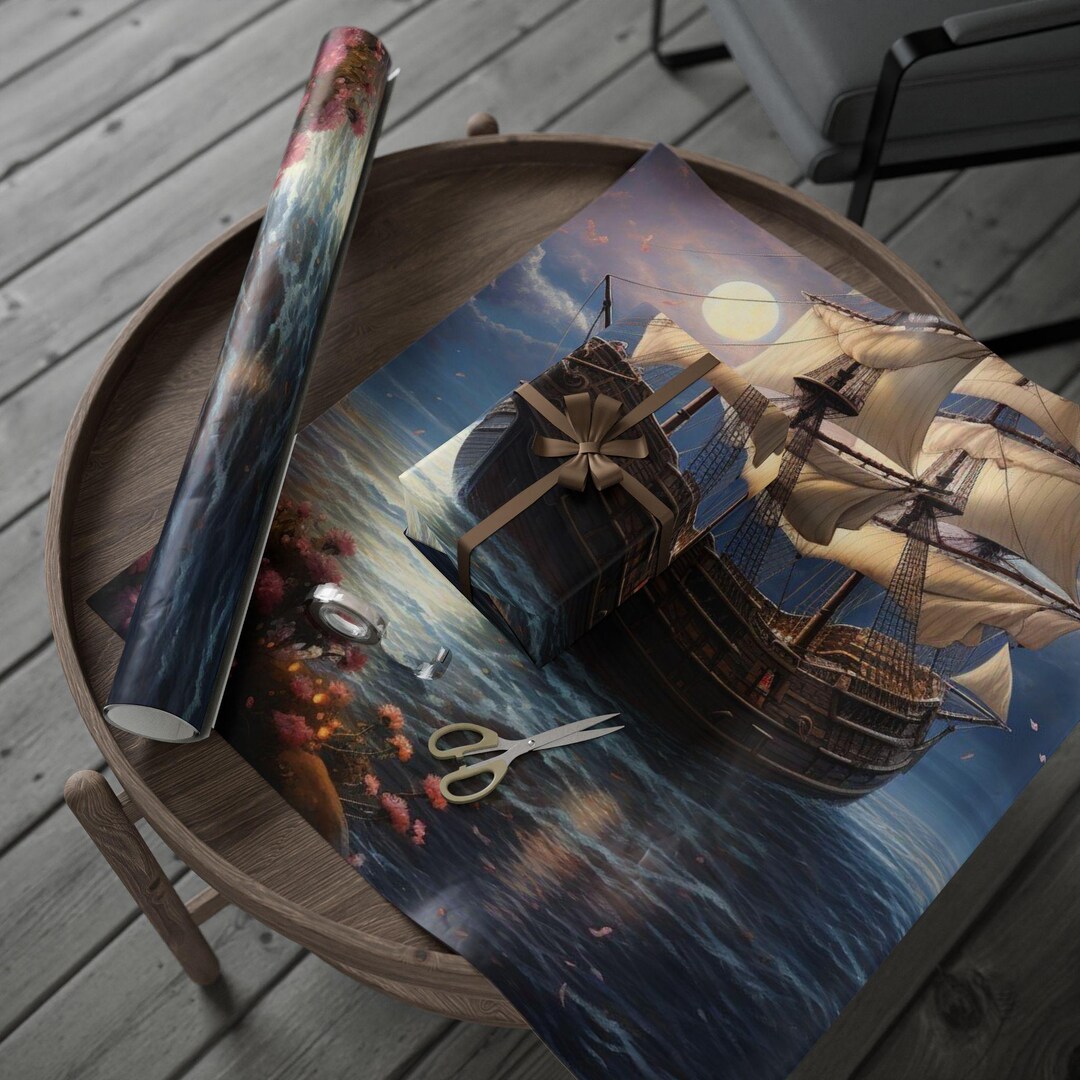 Mayflower Voyage Wrapping Papers, Gift Wrap, Nautical Theme, Ocean ...