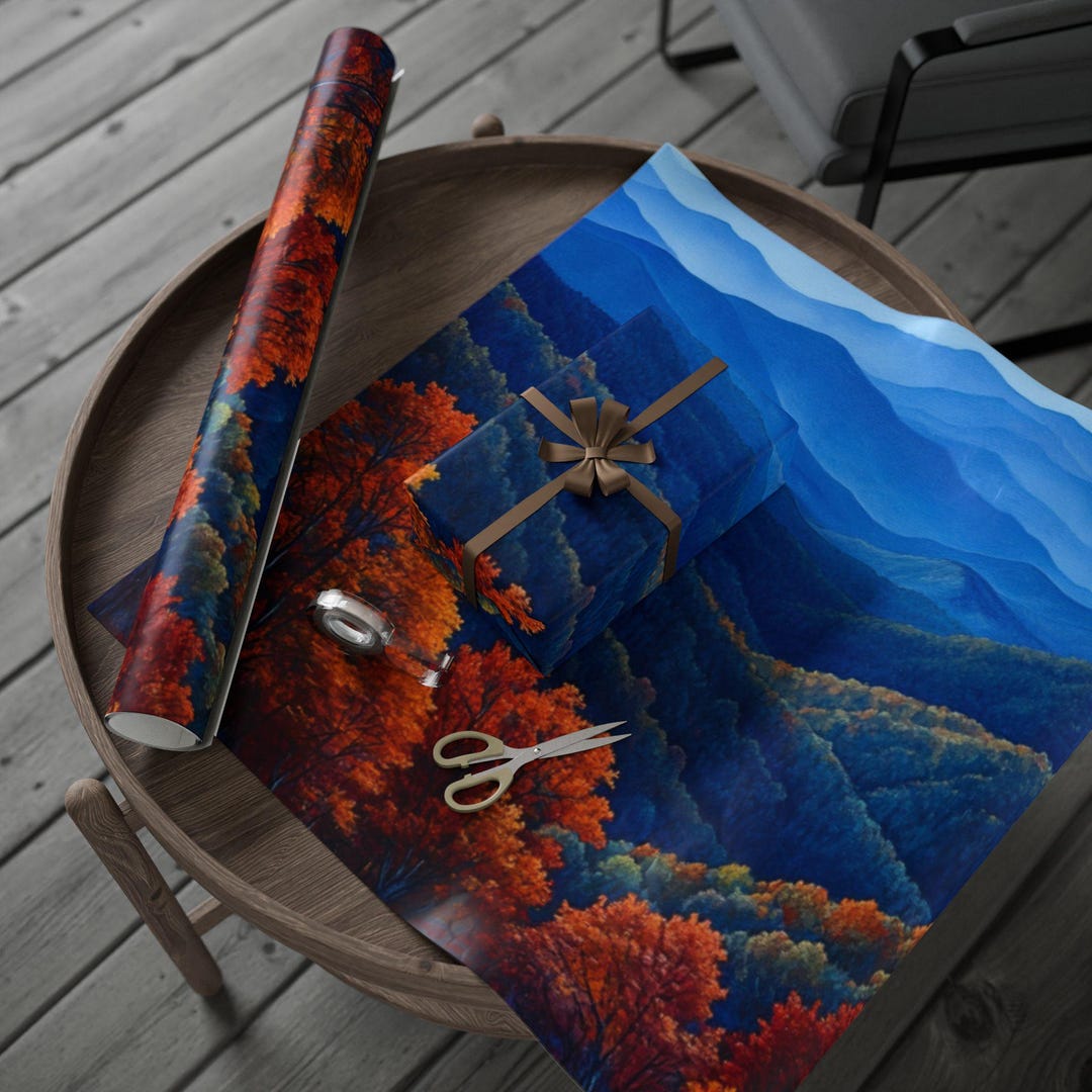 Blue Ridge Mountains Wrapping Paper - Scenic Mountain Gift Wrap ...
