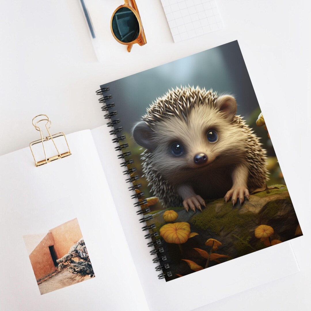 Hedgehog Spiral Notebook - Cute Journal for Nature Lovers, Gift for ...
