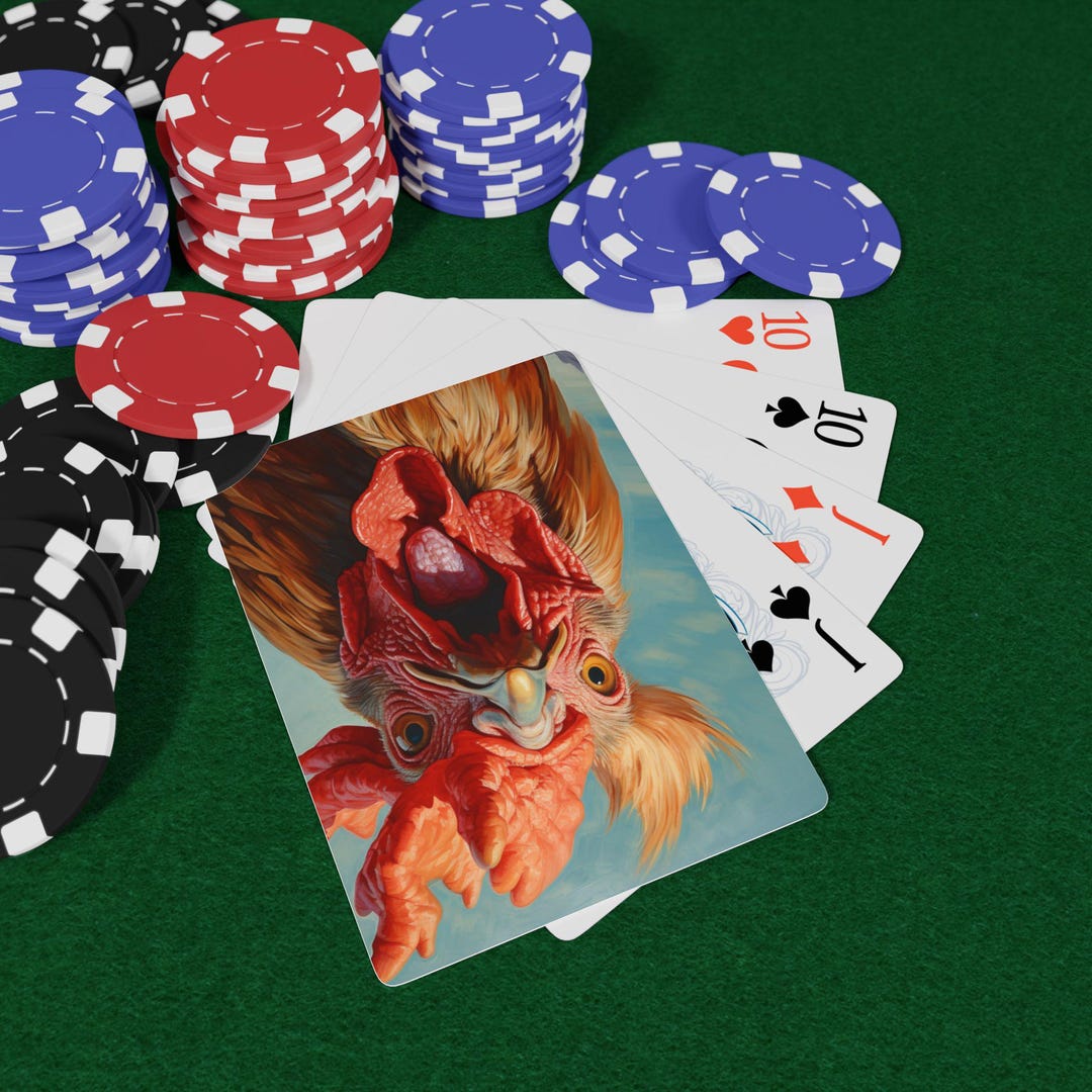 Chicken Poker Playing Cards Set, Fun Game Night Deck, Unique Gift for ...