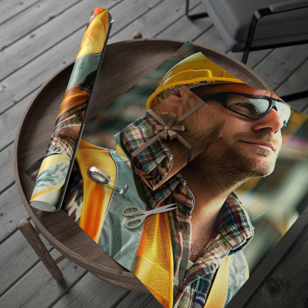 Construction Worker Wrapping Papers - Unique Gift Wrap for Any Occasion ...