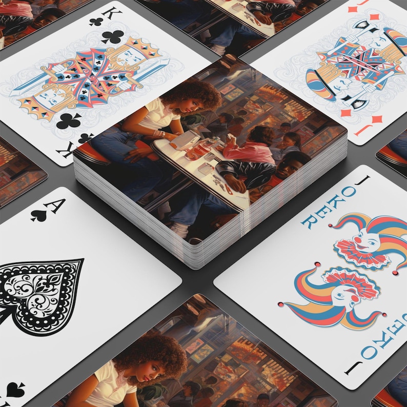 1980s Poker Playing Cards Set, Retro Card Game, Casino Night Decor ...