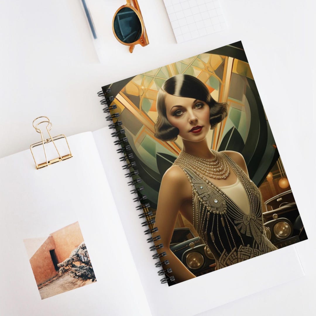 Art Deco Spiral Notebook, 1920s Art Deco Journal for Writers, Elegant ...