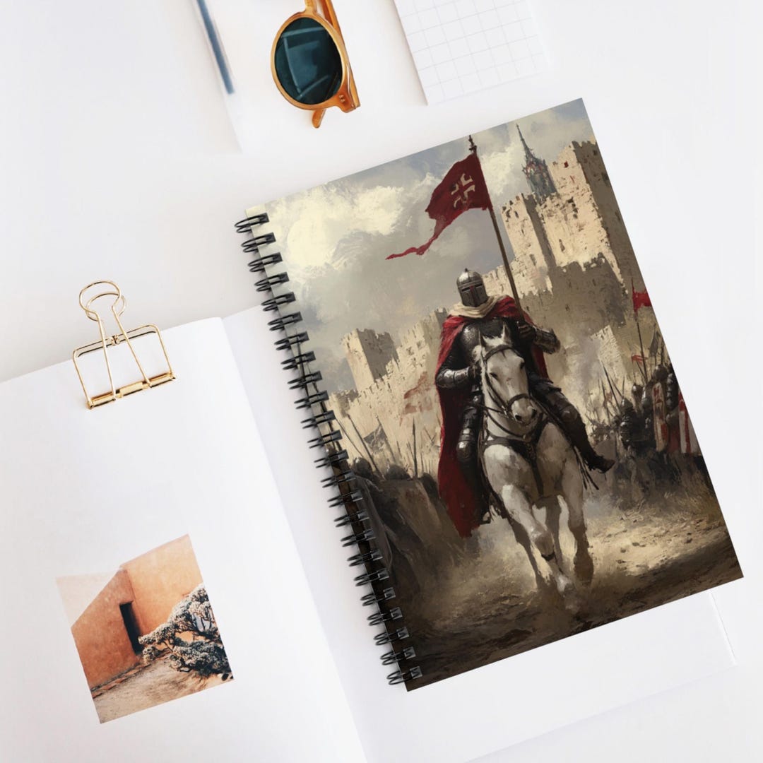 The Crusades Spiral Notebook, Medieval Art Journal, Fantasy Note Pad ...