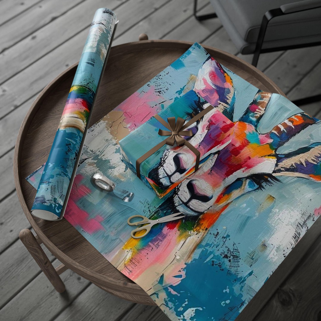 Gazelle Wrapping Paper - Colorful Gift Wrap for Birthdays, Holidays ...