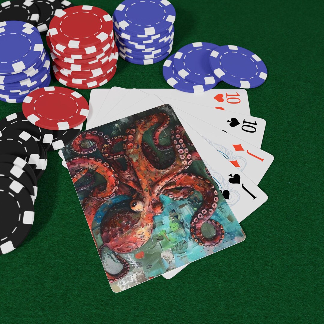 Octopus Playing Cards - Oceanic Creature Deck, Intricate Cephalopod Art ...
