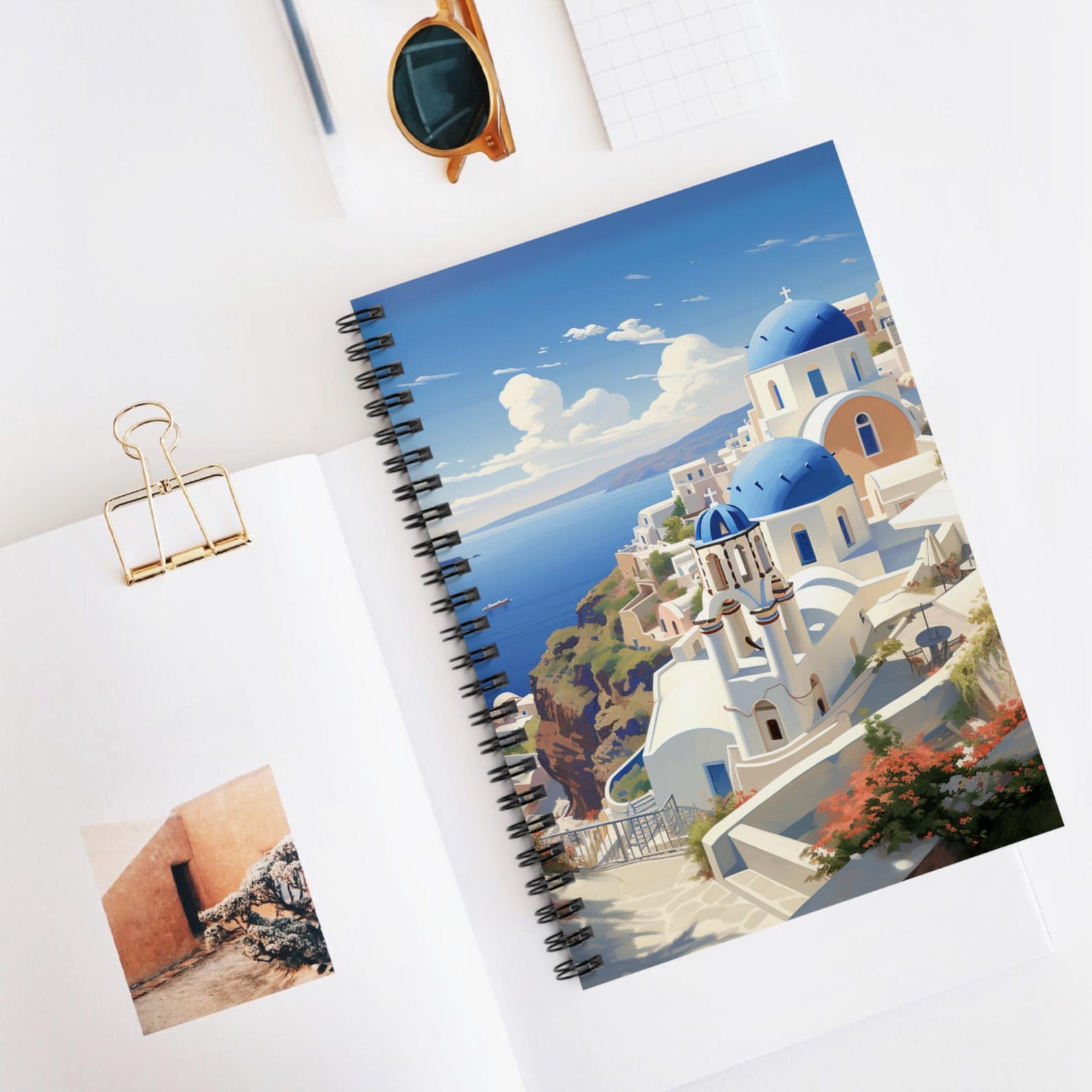 Greece Spiral Notebook - Aesthetic Ruled Line Journal, Travel Planner ...