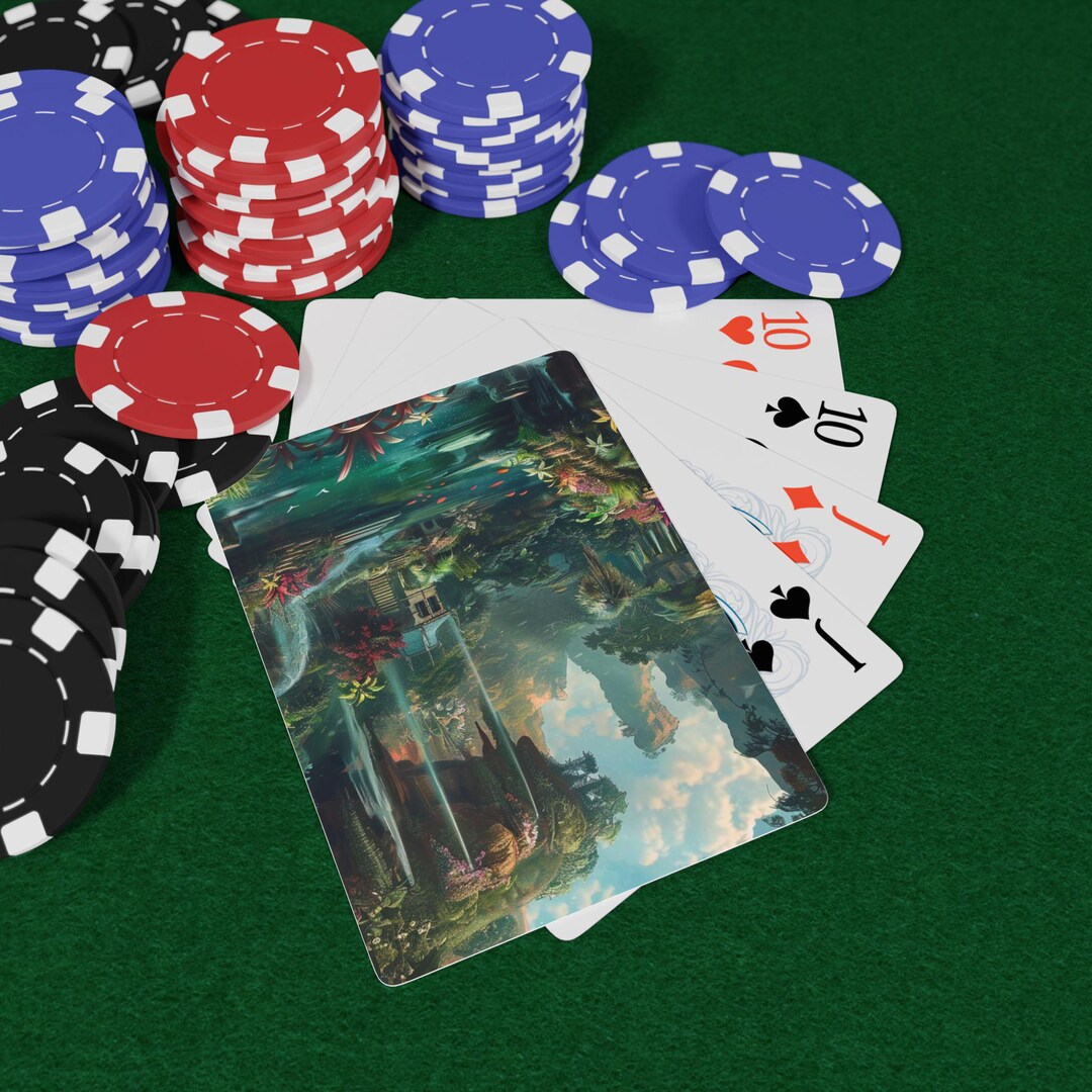 Fantasy Oasis Poker Playing Cards Set, Vibrant Card Deck for Game Night ...
