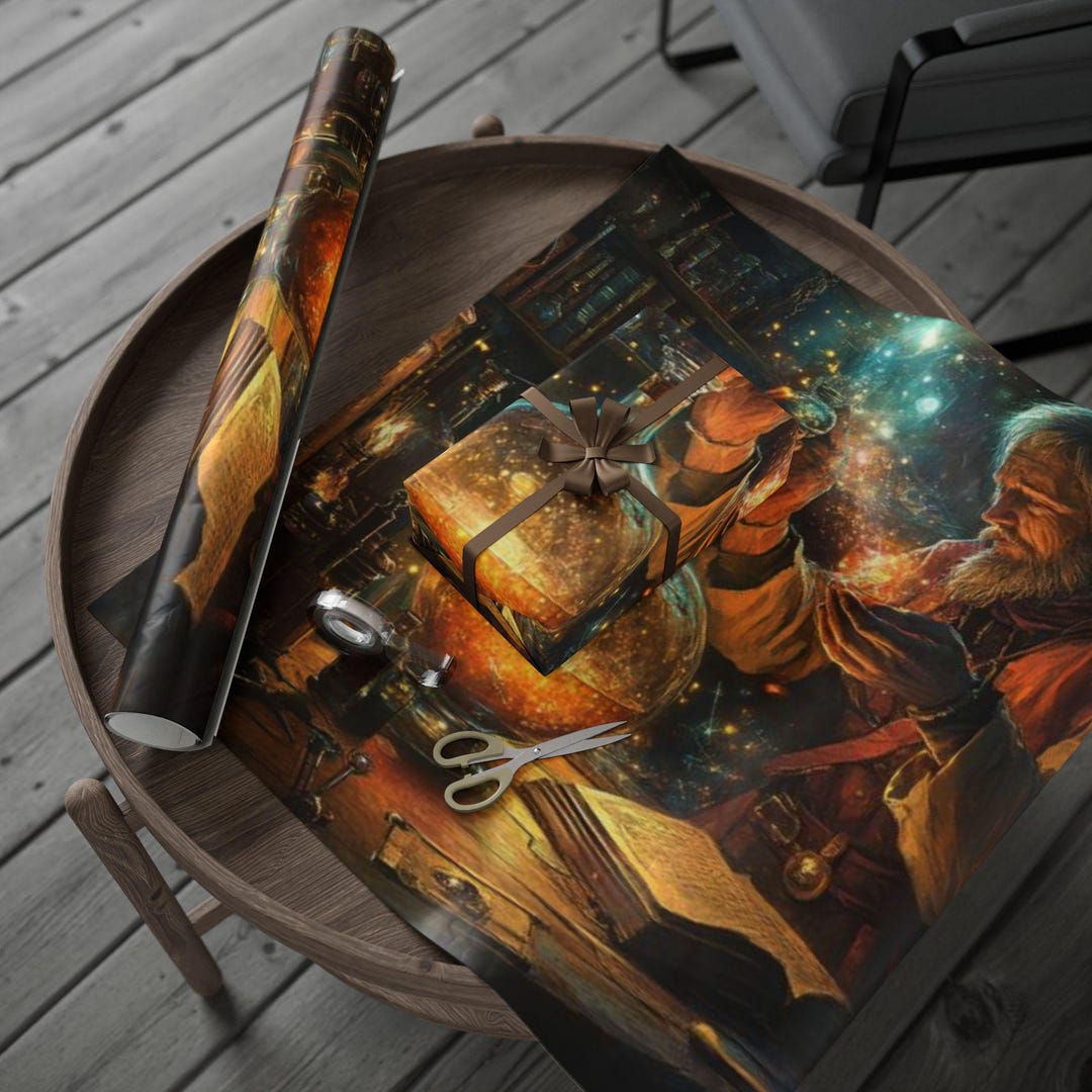 Alchemist Paradox Wrapping Paper, Fantasy Gift Wrap, Holiday Decor ...