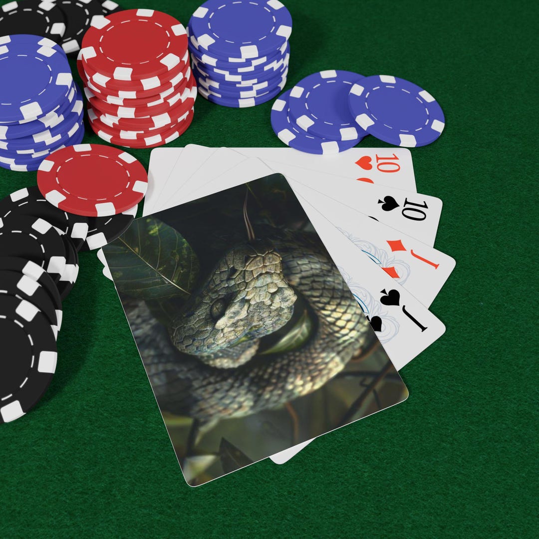 Snake Playing Cards - Serpent-themed Deck, Reptile Art Cards, Wild ...
