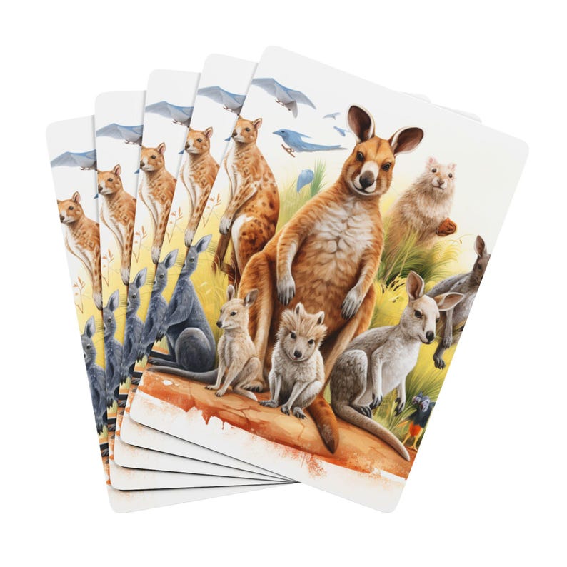 Australia Animals Playing Cards Set, Fun Game Night Accessory, Perfect ...