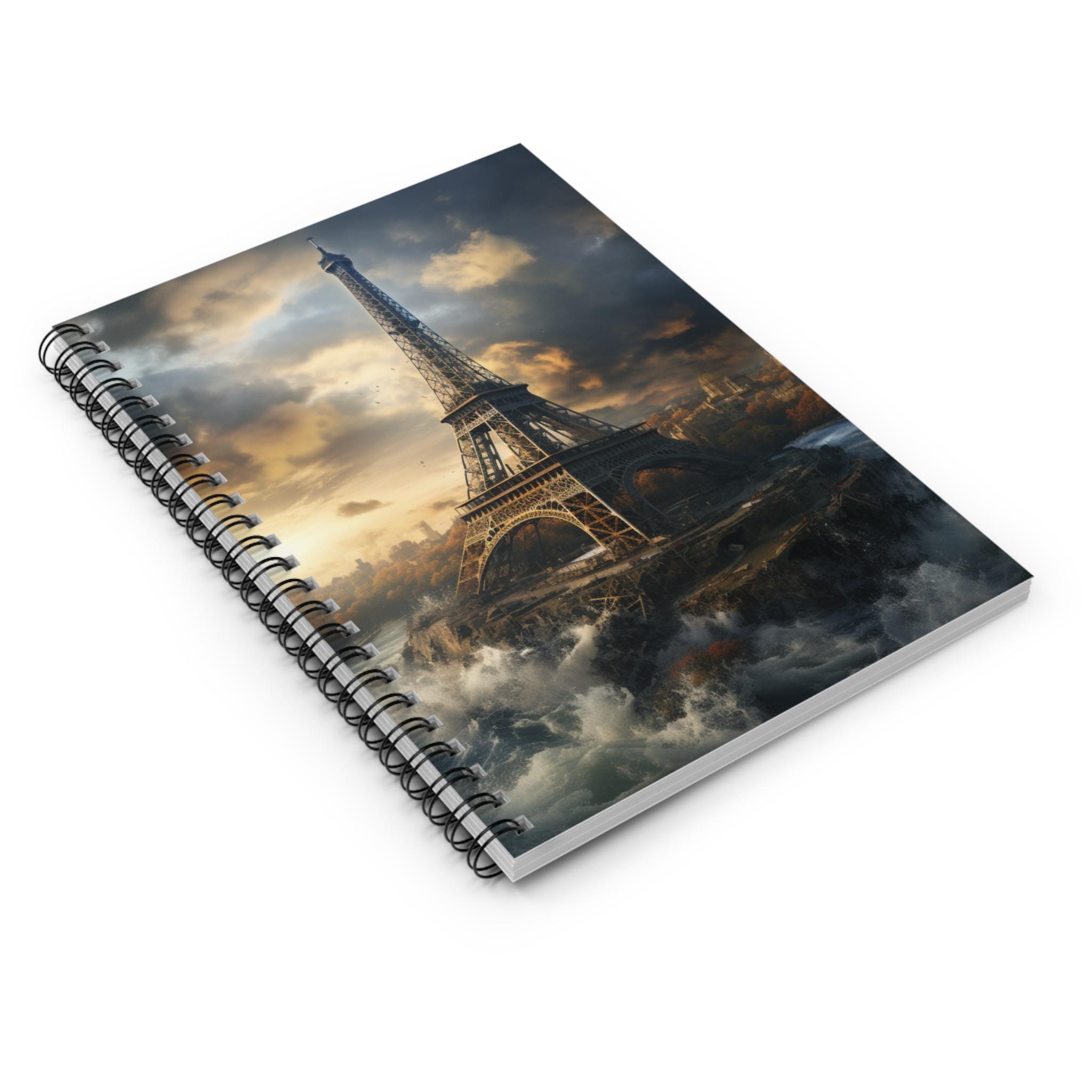 Famous Landmarks Spiral Notebook, Eiffel Tower Notebook, Travel Journal ...