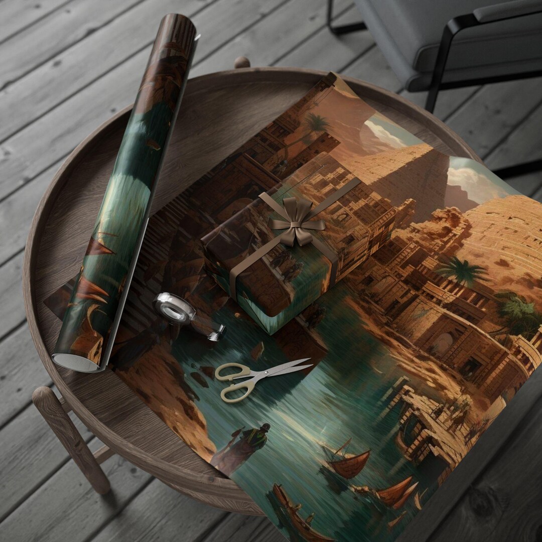 Ancient Civilizations Wrapping Paper for Gifts, Holiday Gift Wrap, Egyptian-themed Gift Wrap ...