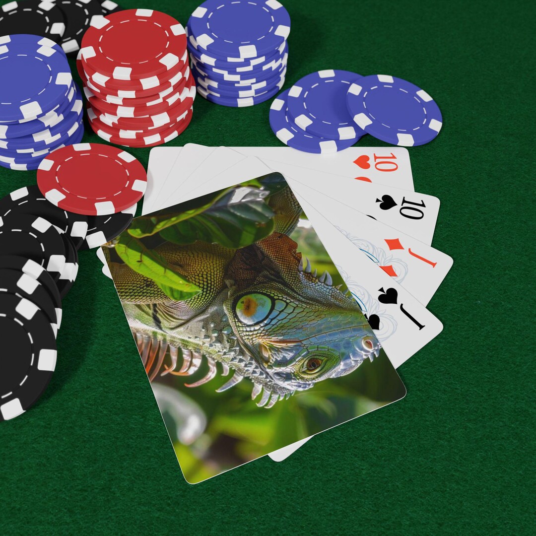 Iguana Playing Cards - Reptile-inspired Deck, Tropical Lizard Art Cards ...