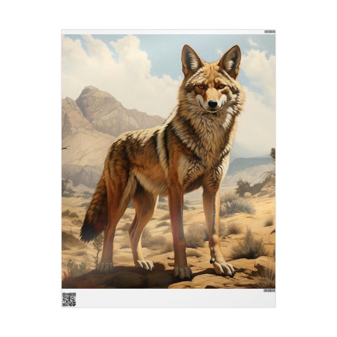 Coyote Wrapping Paper, Wilderness Gift Wrap, Nature-inspired Packaging ...