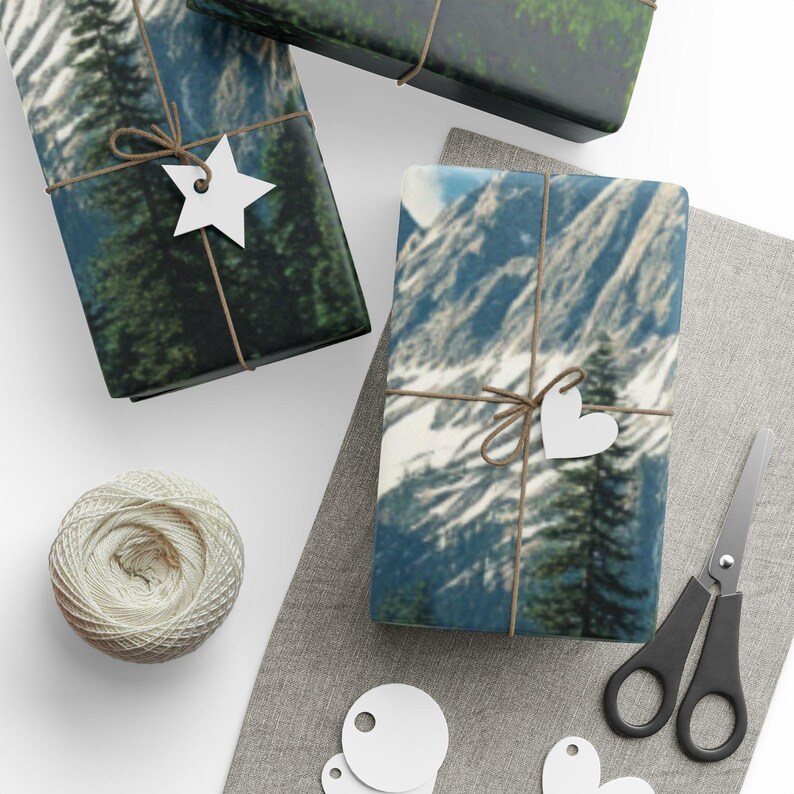 Rocky Mountains Wrapping Paper, Nature Gift Wrap, Eco-friendly ...