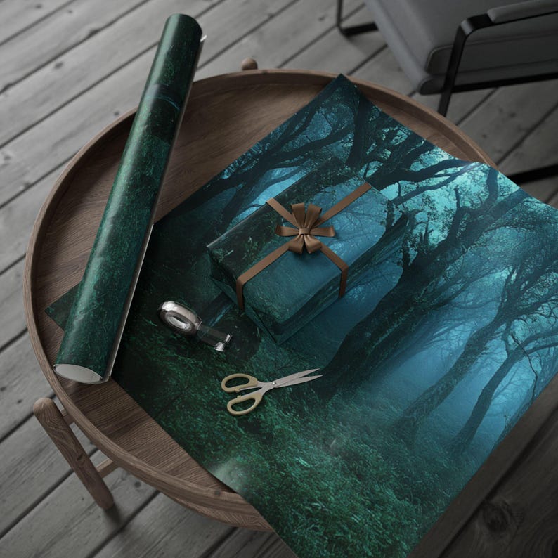 Phantom Forest Wrapping Paper - Enchanted Woods Gift Wrap, Mystical ...