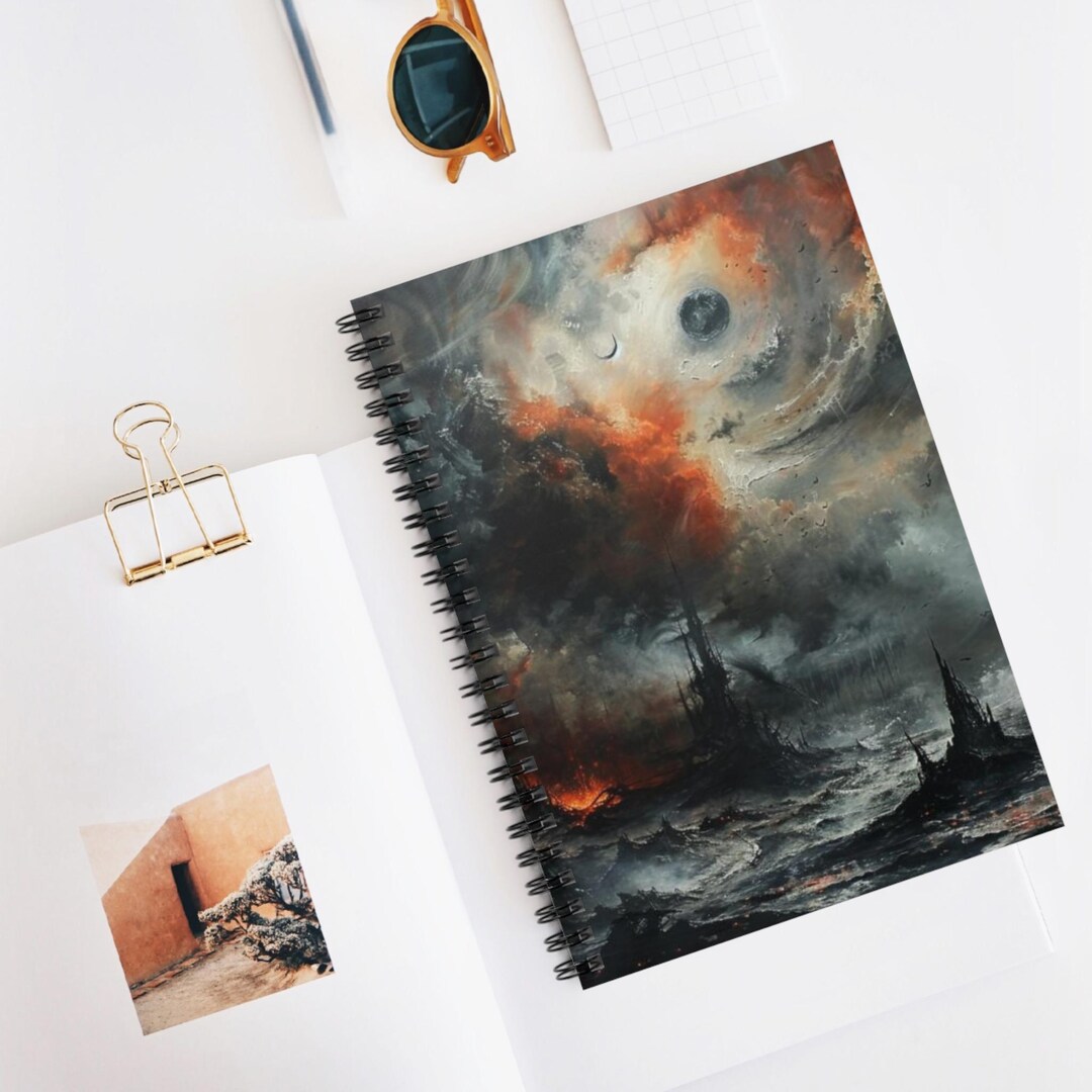 Grim Sky Spiral Notebook - Dark Aesthetic Journal, Stormy Mood Gift ...