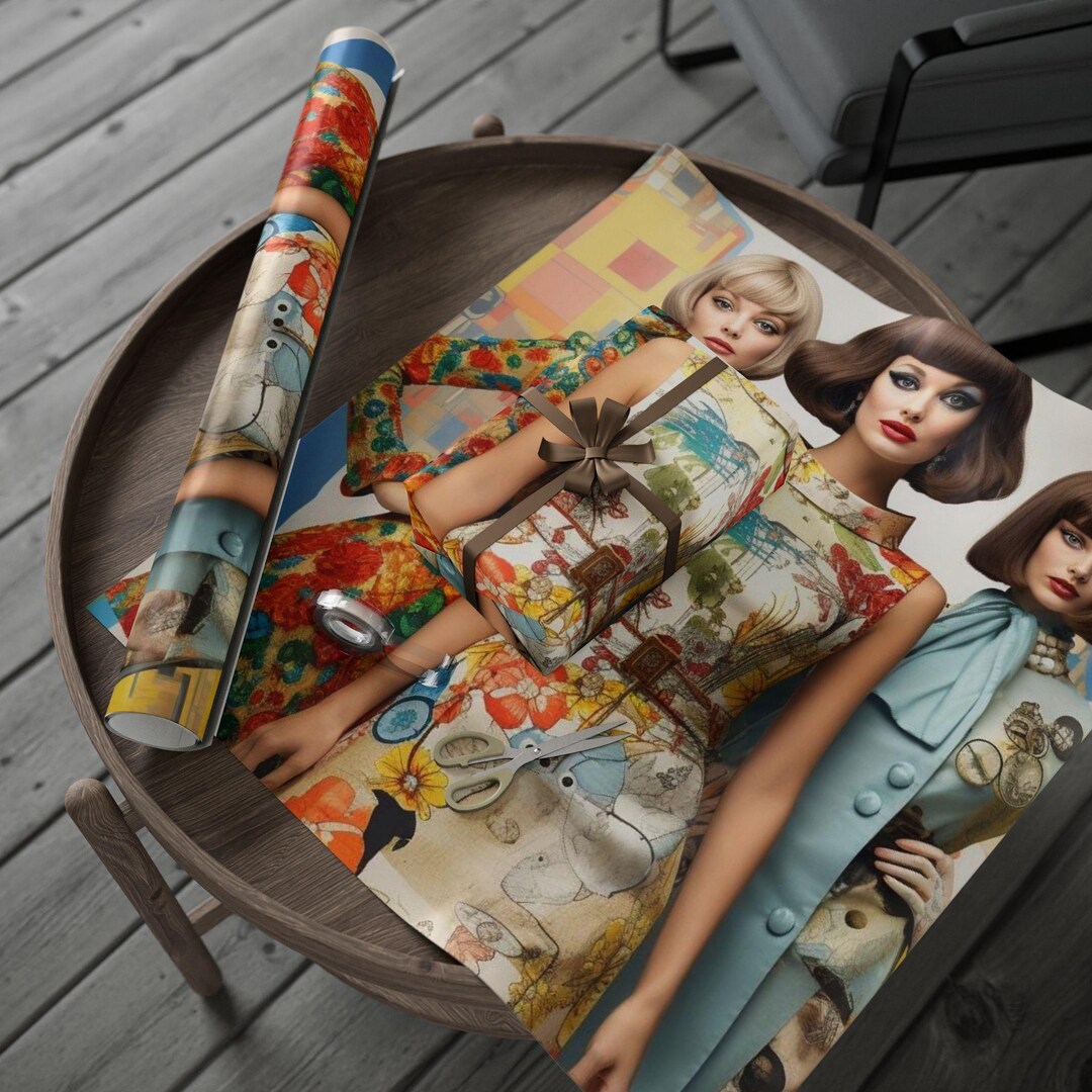 Fashion Trends Wrapping Papers, Vintage Gift Wrap, Stylish Present ...