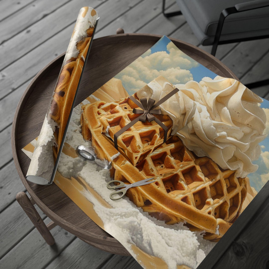 Waffle World Wrapping Paper - Breakfast Lover Gift Wrap, Cozy Brunch ...