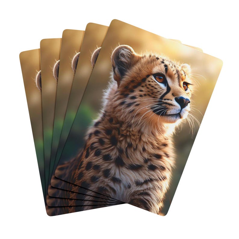 Cheetah Playing Cards - Elegant Wildlife Deck, Speed & Grace Art ...