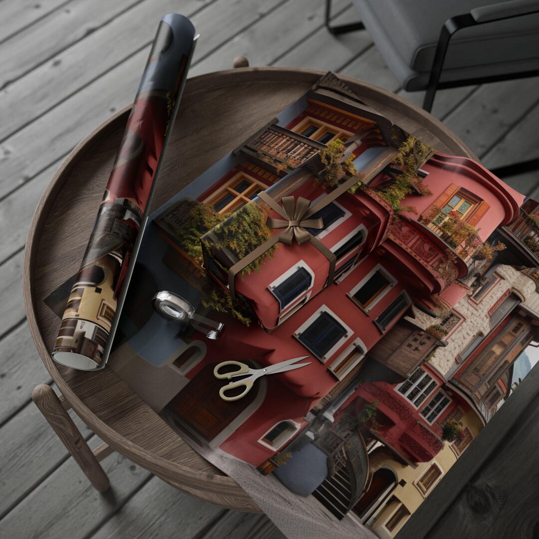 Swiss Architecture Wrapping Paper Roll - Vibrant Architectural Designs ...