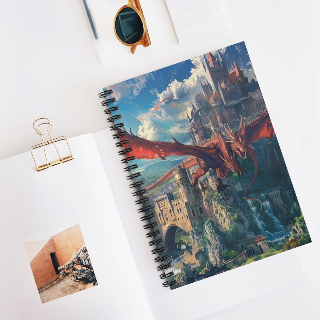 Dragon Kingdom Spiral Notebook - Fantasy Realm Journal, Mythical ...