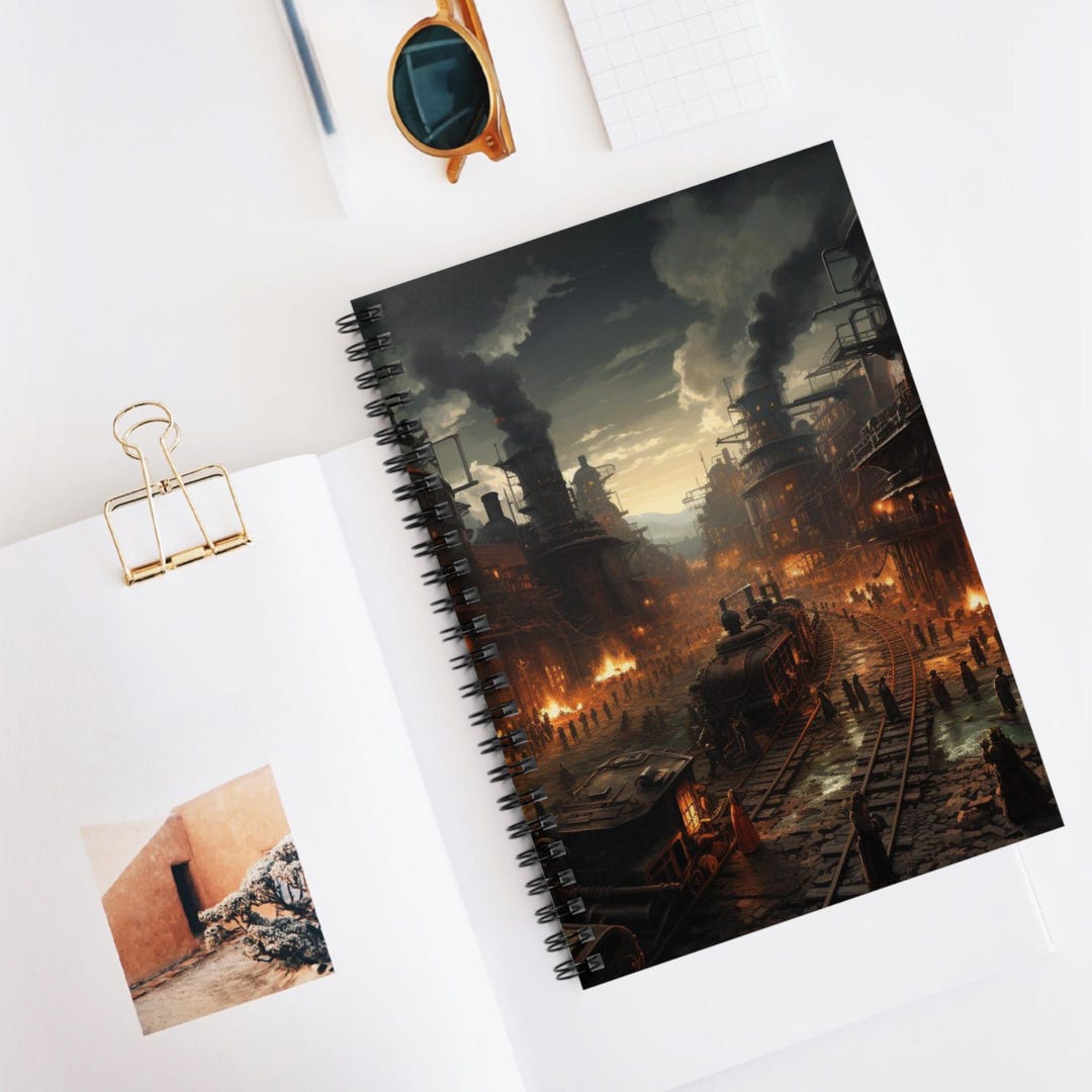 Industrial Revolution Spiral Notebook | Steampunk Design | Ruled ...