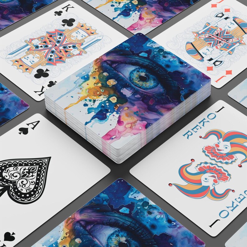 Watercolor Wonders Playing Cards - Artistic Paint Deck, Soft Watercolor ...