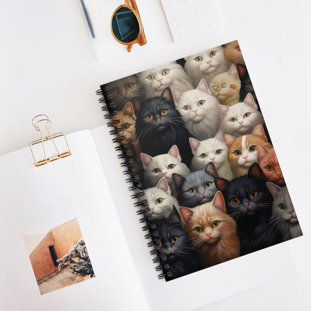 Cats Spiral Notebook, Cute Kittens Journal, Unique Cat Artwork, Funny ...