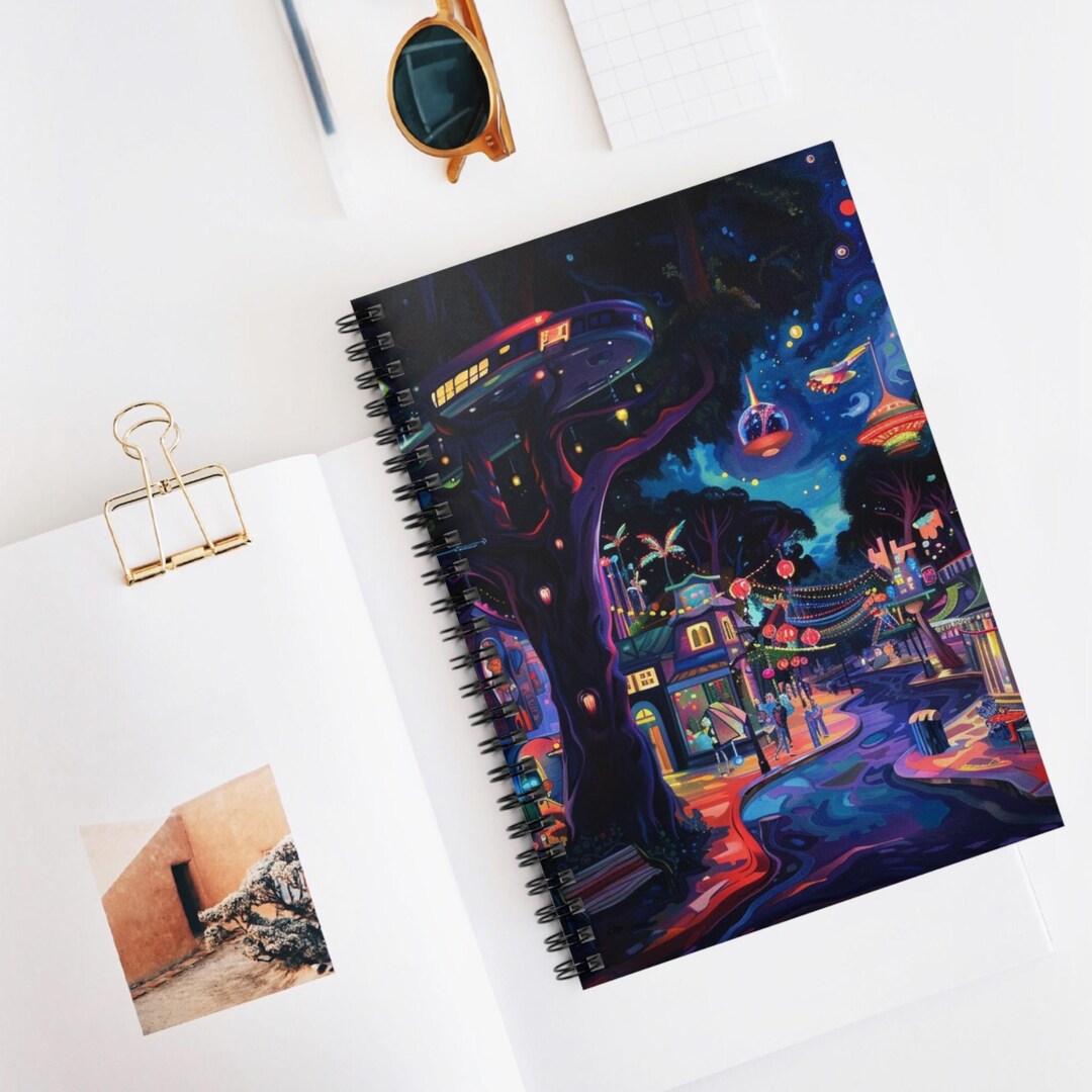 Midnight Fun Spiral Notebook, Colorful Journal, Cosmic Themed ...