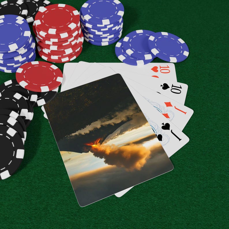 Volcano Views Playing Cards - Eruption-themed Deck, Fiery Landscape Art ...