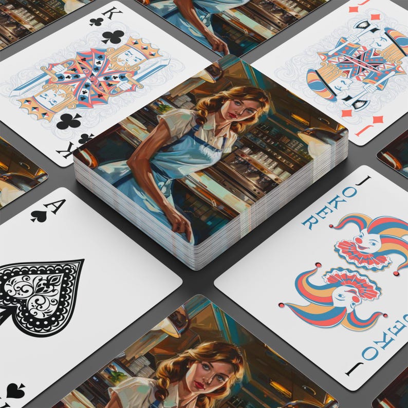 Waitress Playing Cards - Diner Life Deck, Food Service Art Cards ...